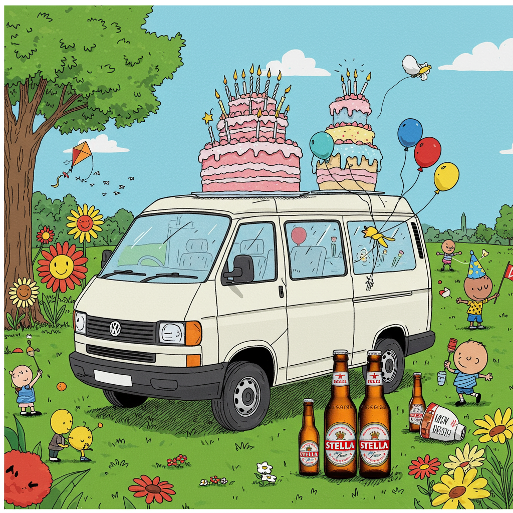 Party Balloons Birthday Cards - Silly Robot Cards