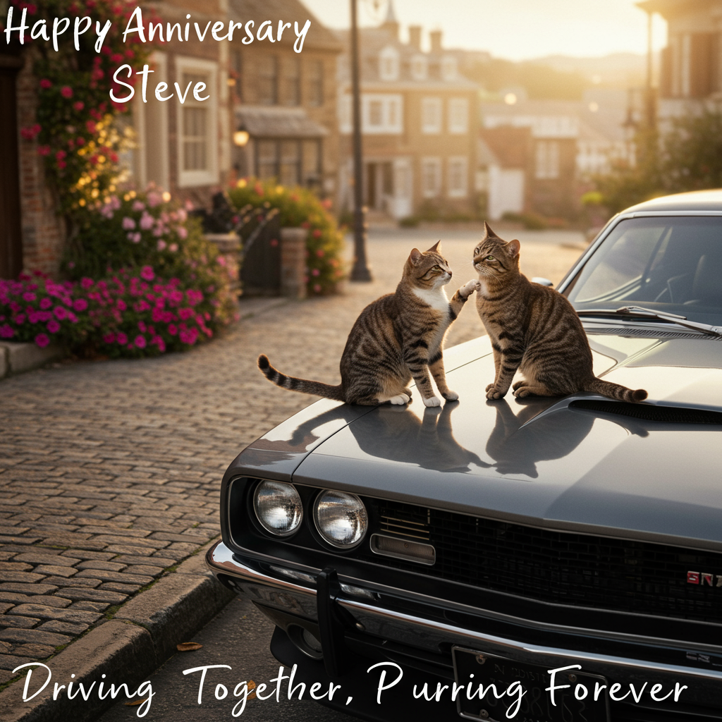 Muscle Cars Anniversary Cards - Silly Robot Cards
