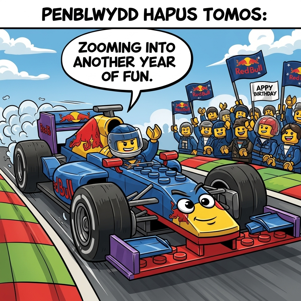 Red Bull Racing Birthday Cards - Silly Robot Cards