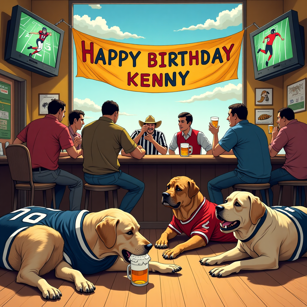 Sports Bar Birthday Cards - Silly Robot Cards
