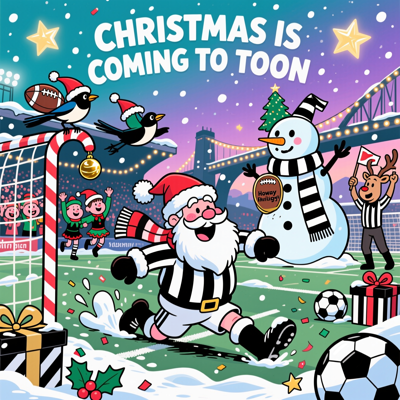 Newcastle United (NUFC) Christmas Cards - Silly Robot Cards
