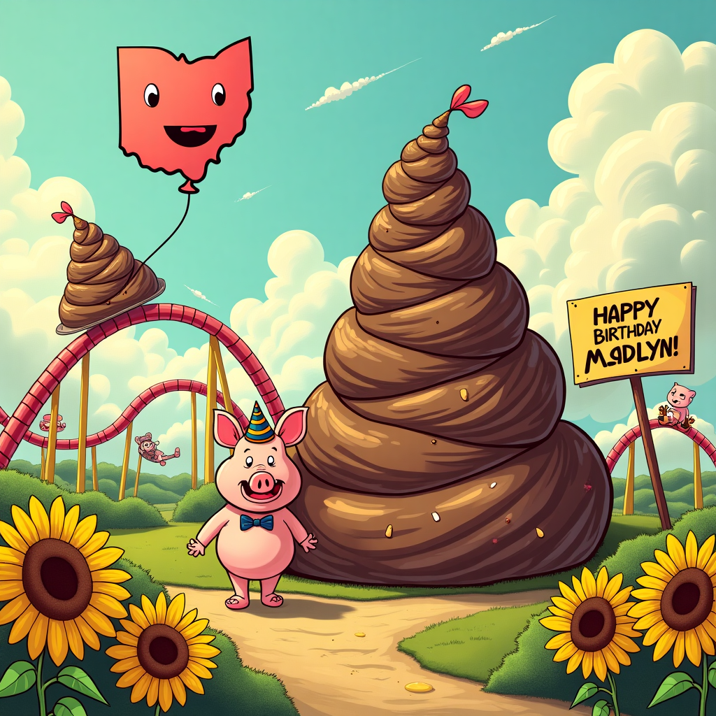 1) Birthday AI Generated Card - John pork, Poop, Ohio, and Poop cake ...