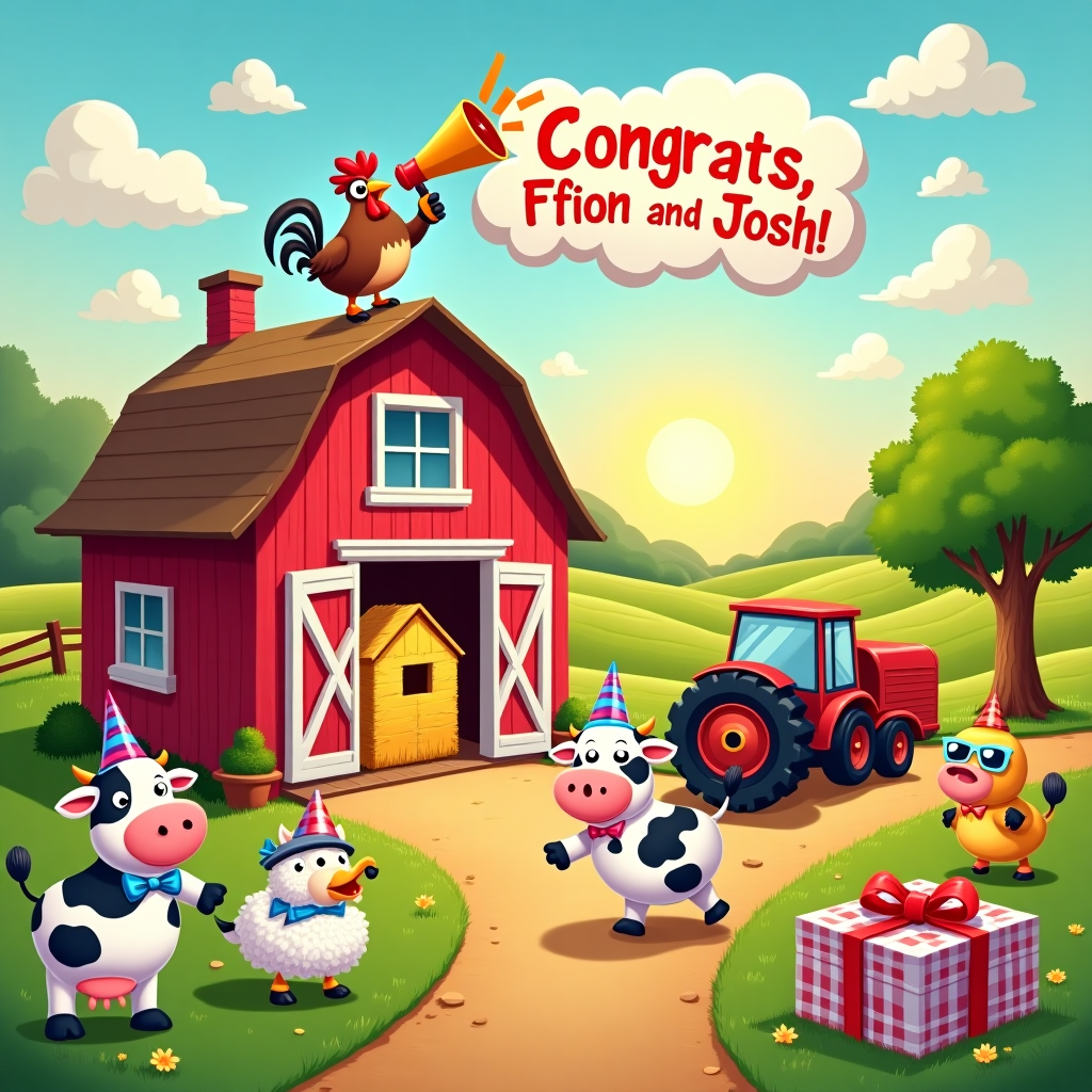 Farm-Themed Cards Congratulations Cards - Silly Robot Cards