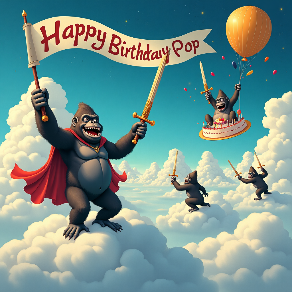 Aerial Acrobatics Birthday Cards - Silly Robot Cards