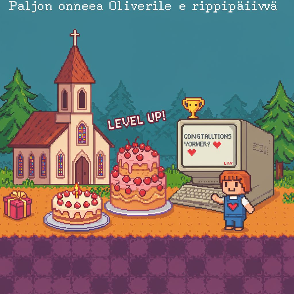 Pixel art Congratulations Cards - Silly Robot Cards