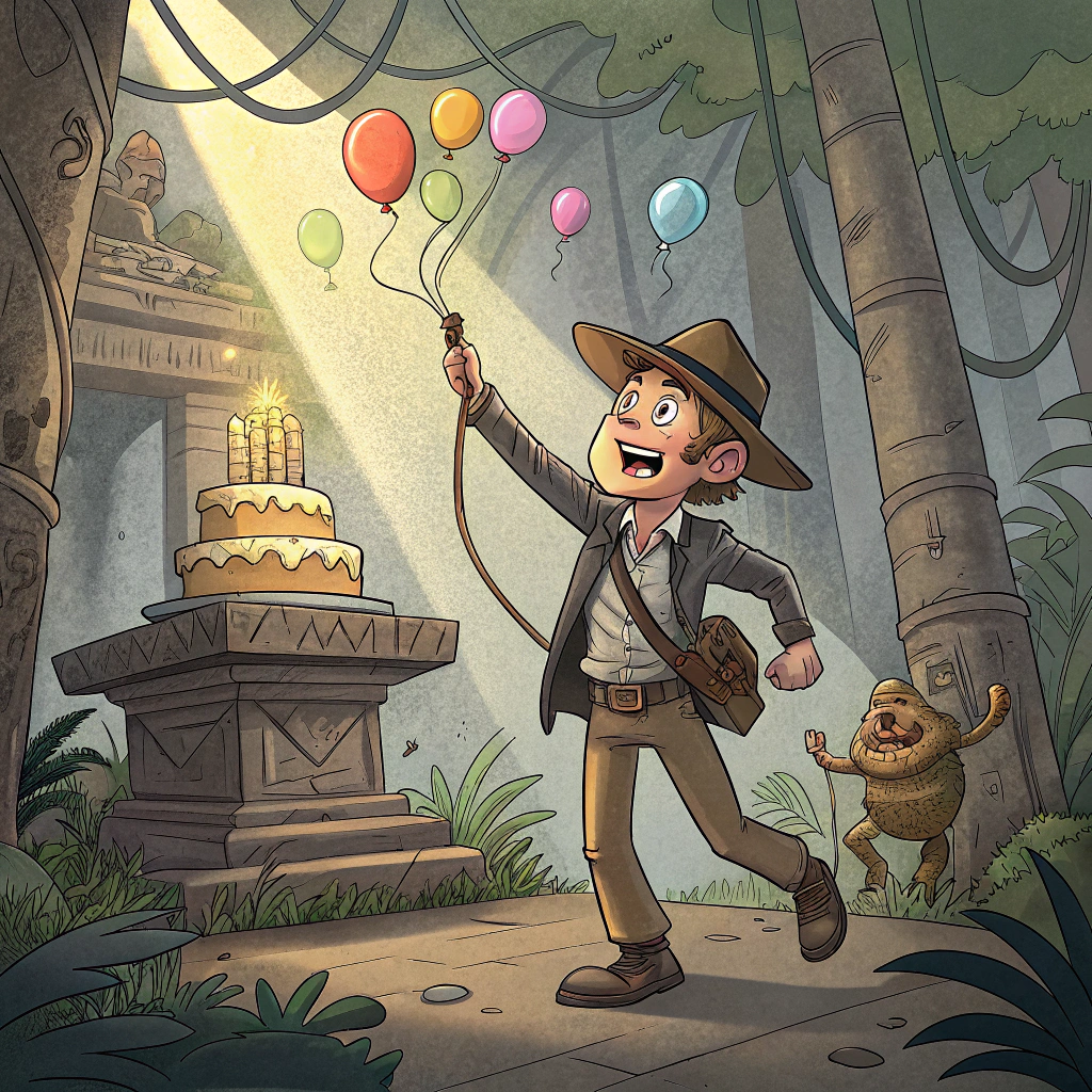 Indiana Jones Style Birthday Cards - Silly Robot Cards