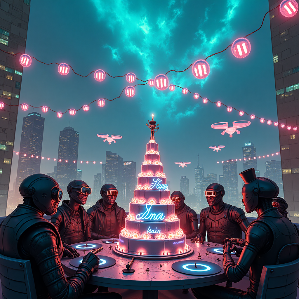 Holographic Decorations Birthday Cards - Silly Robot Cards