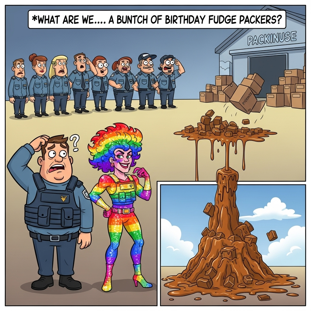 Dripping fudge Birthday Cards - Silly Robot Cards