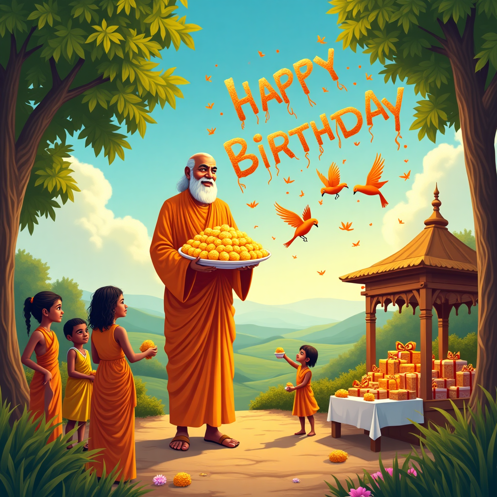 Satya Sai Baba Birthday Cards - Silly Robot Cards