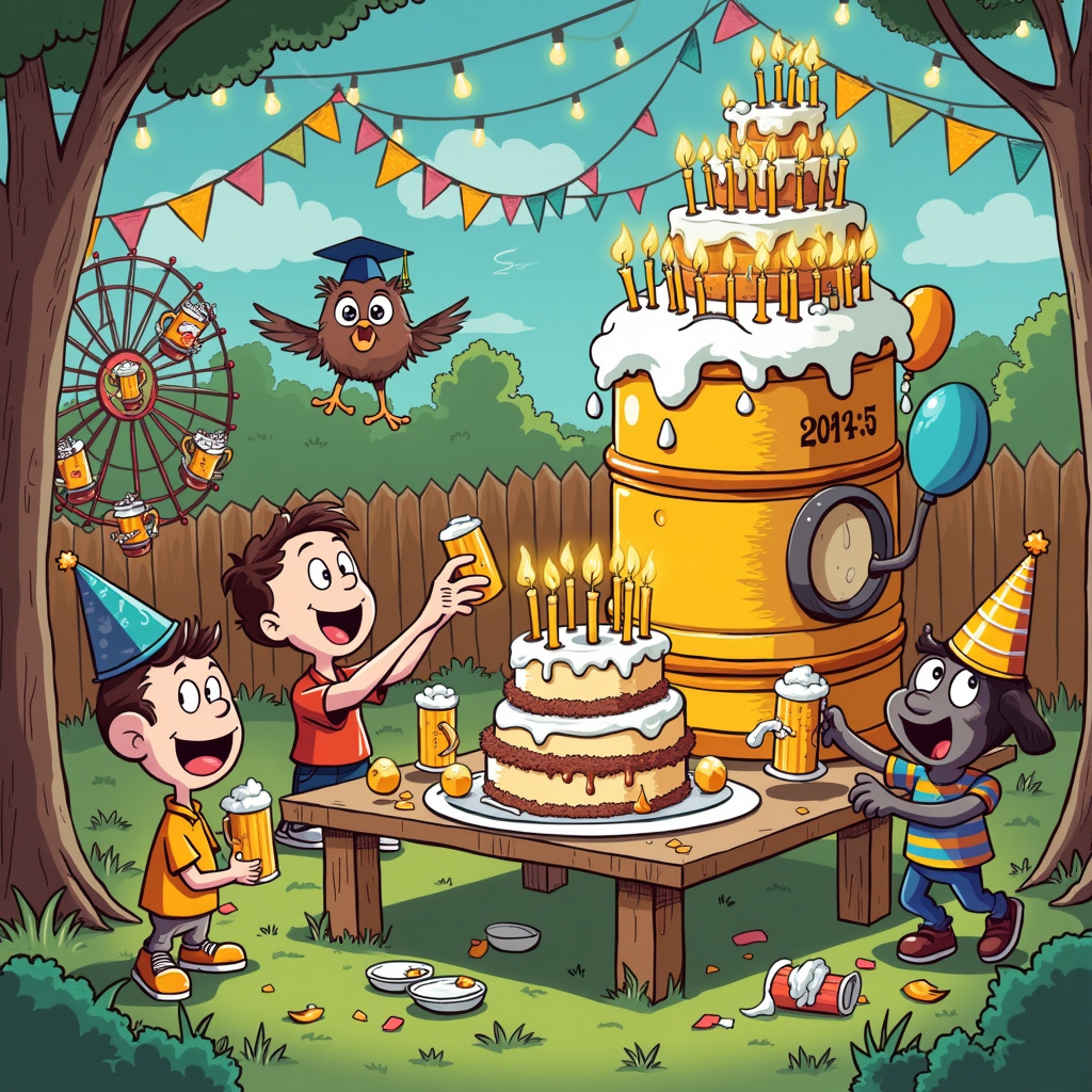 Beer-themed Birthday Cards - Silly Robot Cards