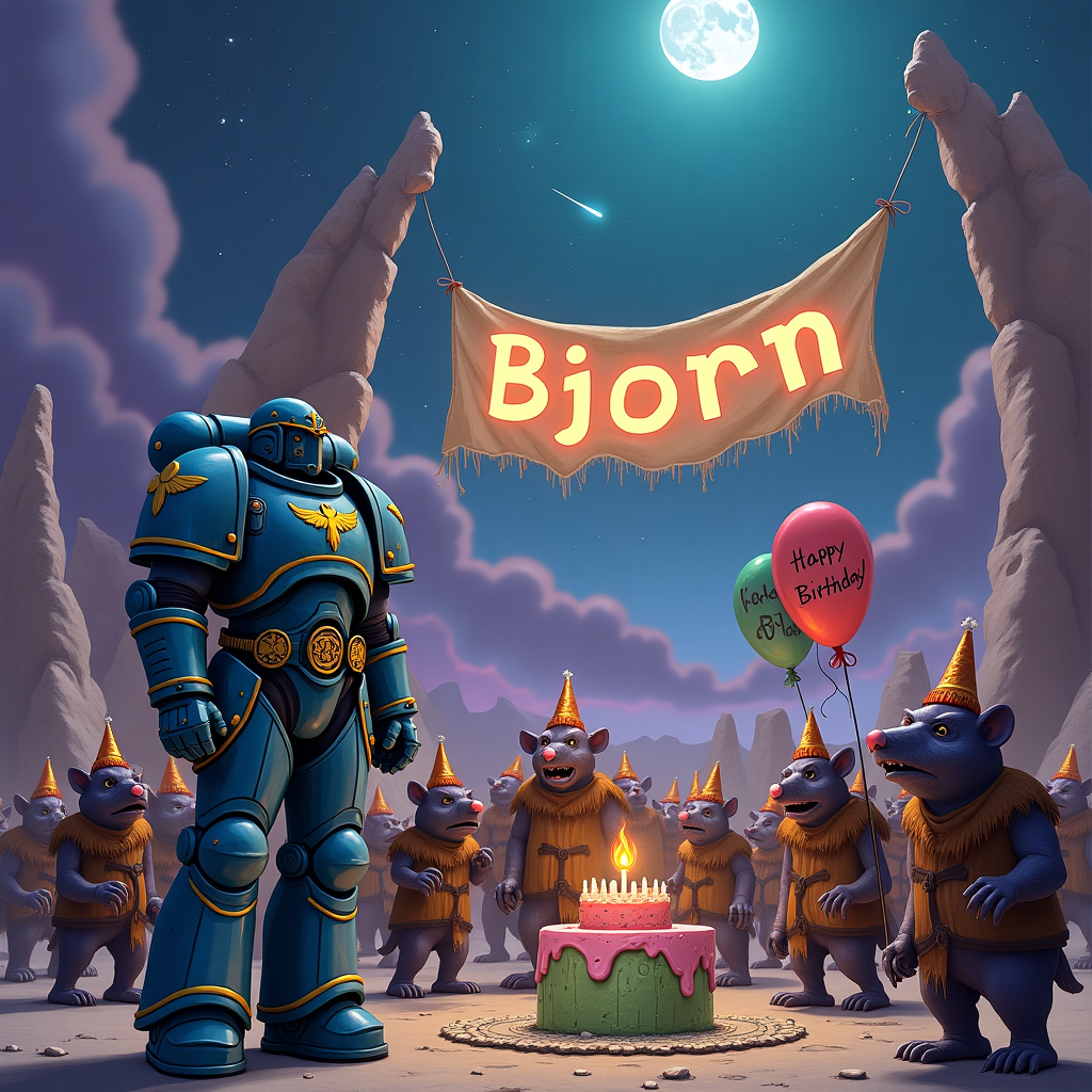 Interstellar Party Birthday Cards - Silly Robot Cards