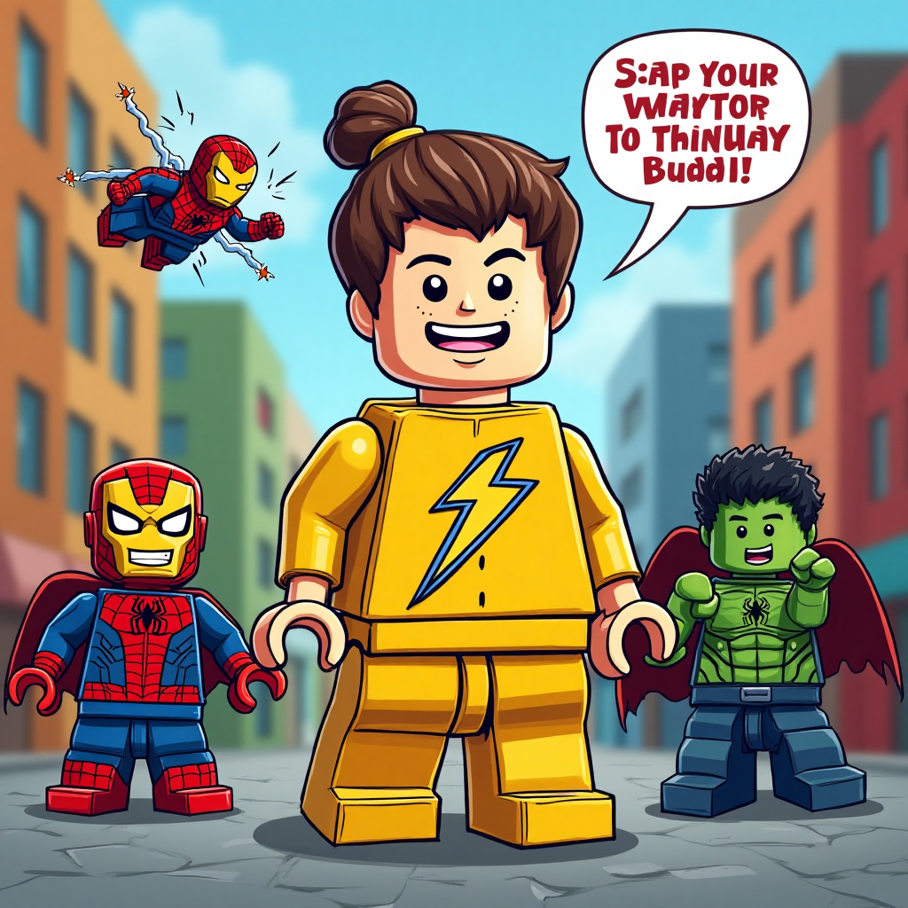 1) Birthday AI Generated Card - Lego Marvel, and (05b41)