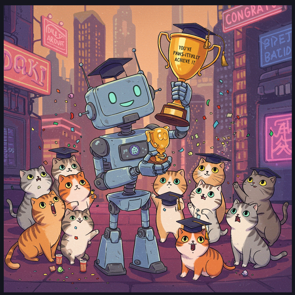 1) Congratulations AI Generated Card - Robots , Cats, Animation, and ...