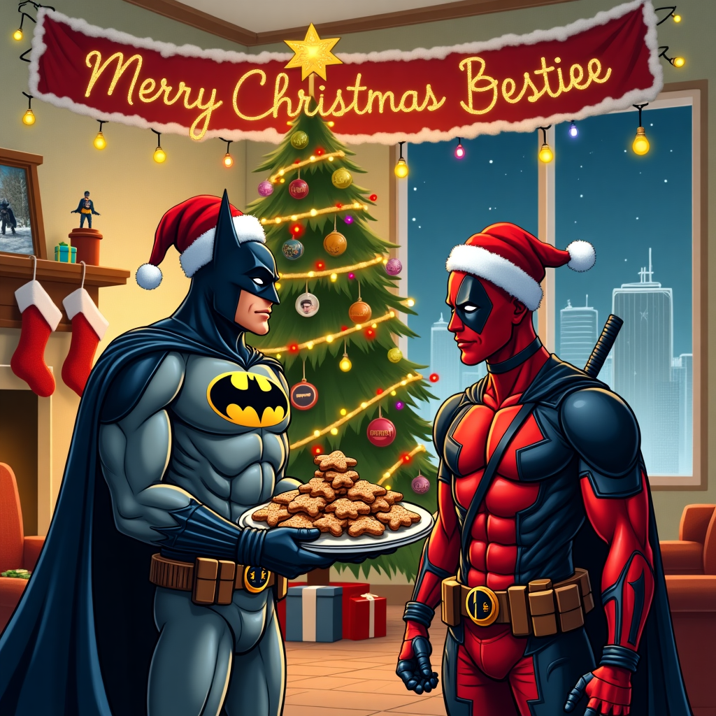 2) Christmas AI Generated Card - Batman and deadpool batman and ...