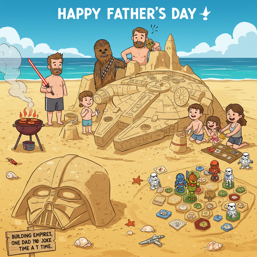 Board Games Fathers Day Cards - Silly Robot Cards