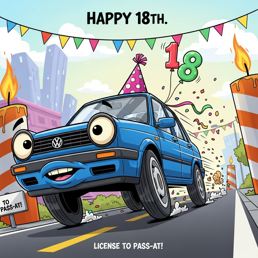 Car Character Birthday Cards - Silly Robot Cards