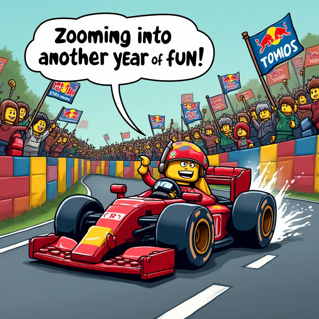 Red Bull F1 Birthday Cards - Silly Robot Cards
