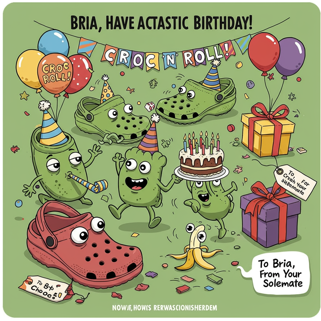 Crocs Culture Birthday Cards - Silly Robot Cards