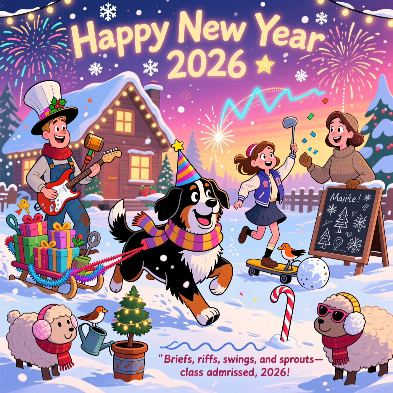 High School Life Christmas Cards - Silly Robot Cards