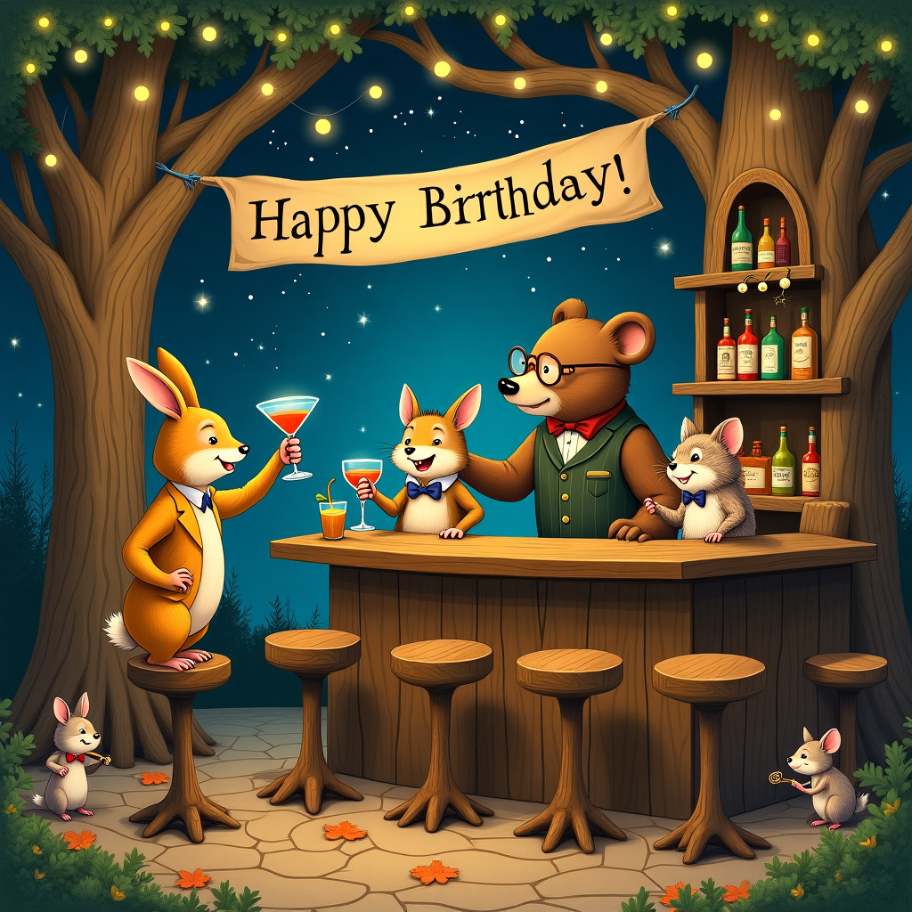 Cocktail Bar Birthday Cards - Silly Robot Cards