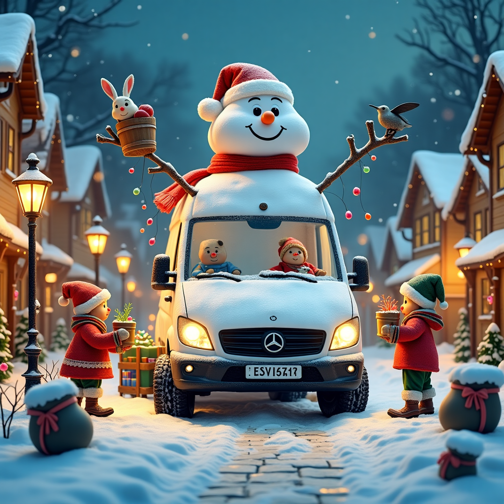 Transport (Mercedes-Benz Sprinter) Christmas Cards - Silly Robot Cards