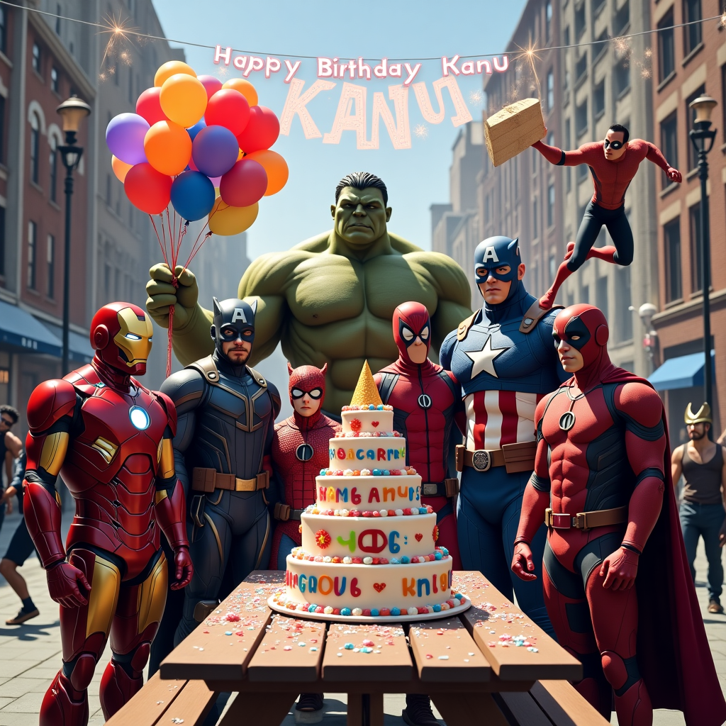 2) Birthday AI Generated Card - Iron man, Thor, Hulk, Flash, Spiderman ...