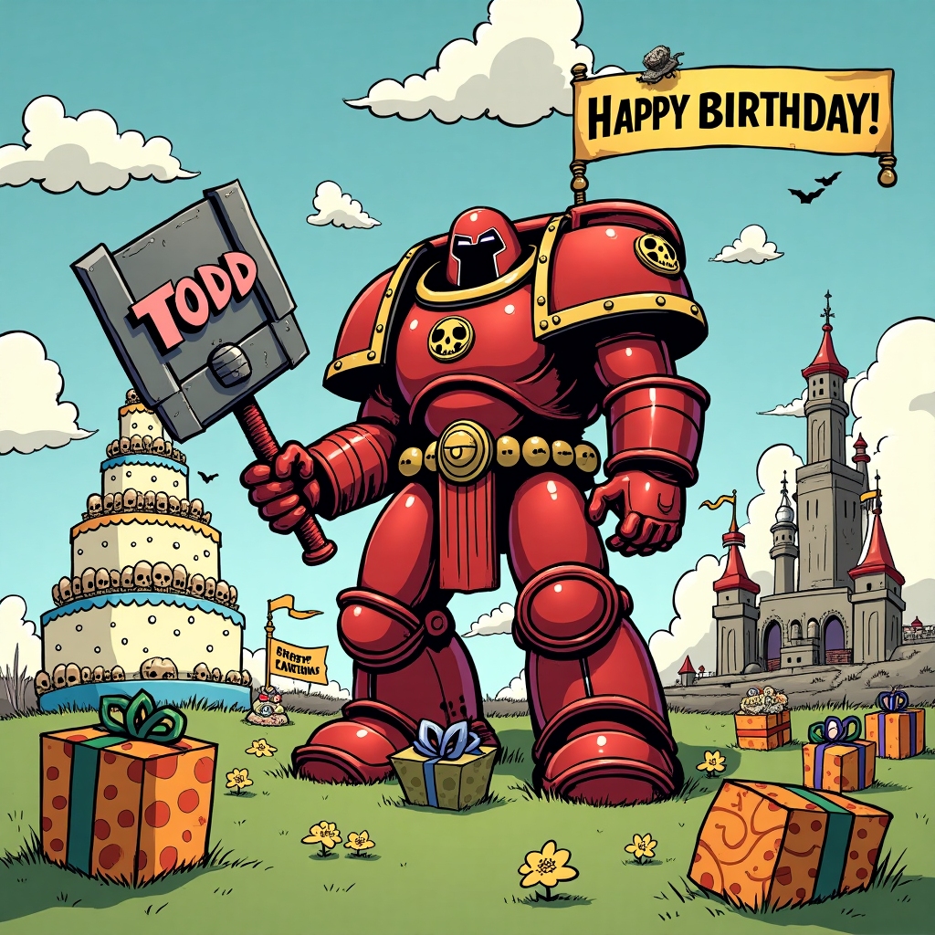 Comic Strip Influence Birthday Cards - Silly Robot Cards