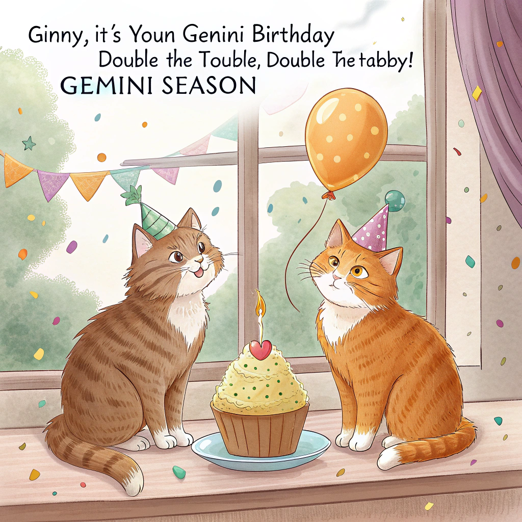 Two ginger cats Birthday Cards - Silly Robot Cards