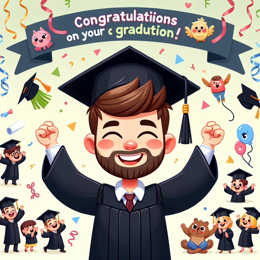 Graduation Success Congratulations Cards - Silly Robot Cards