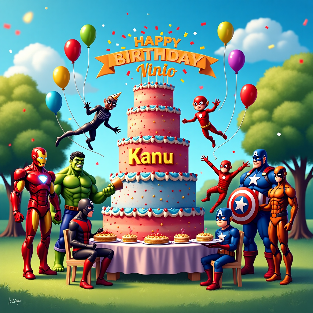 1) Birthday AI Generated Card - Iron man, Thor, Hulk, Flash, Spiderman ...