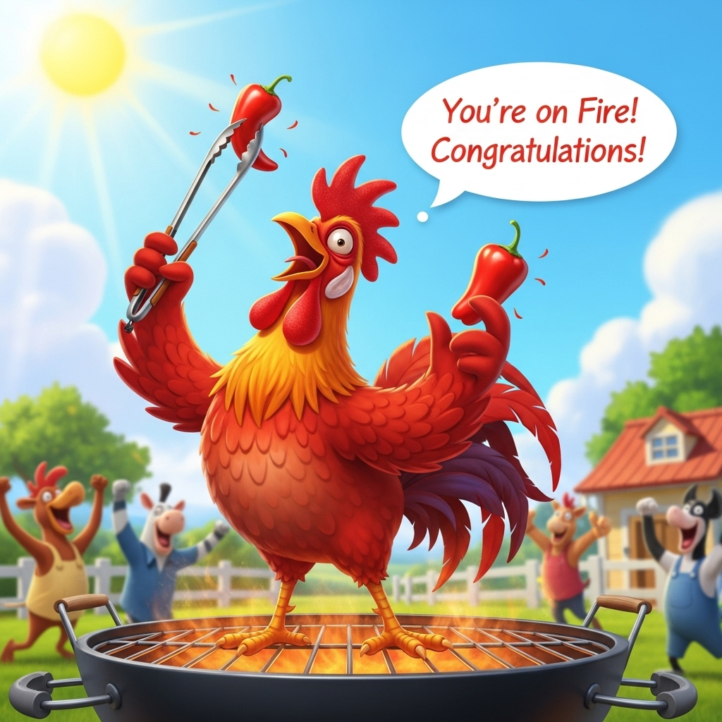 1) Congratulations AI Generated Card - Rooster piri piri, and (6a32a)