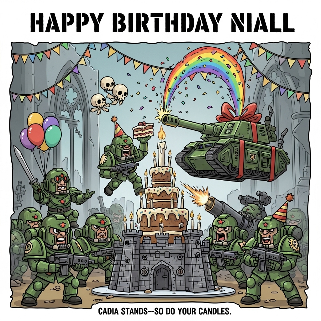 1) Birthday AI Generated Card - Warhammer cadian, and (f1b9c)