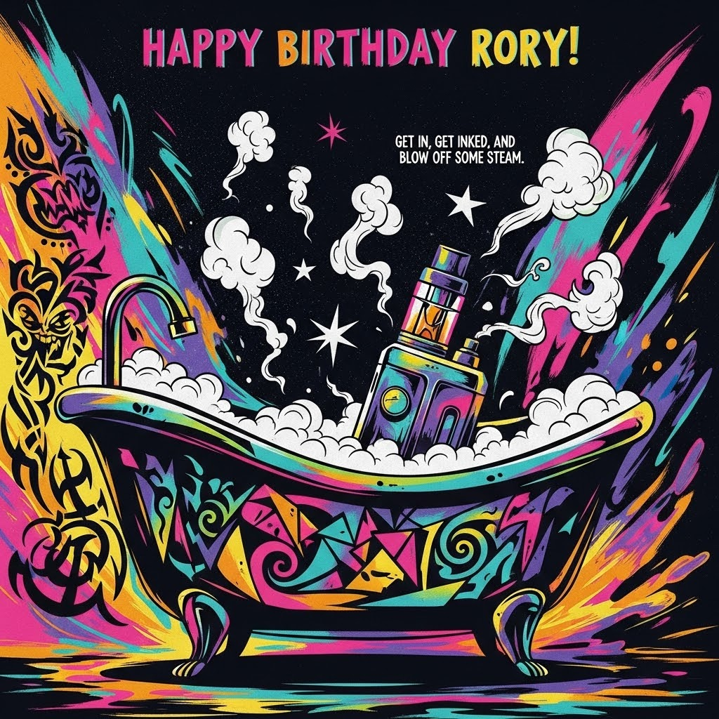 Fluid Curves Birthday Cards - Silly Robot Cards