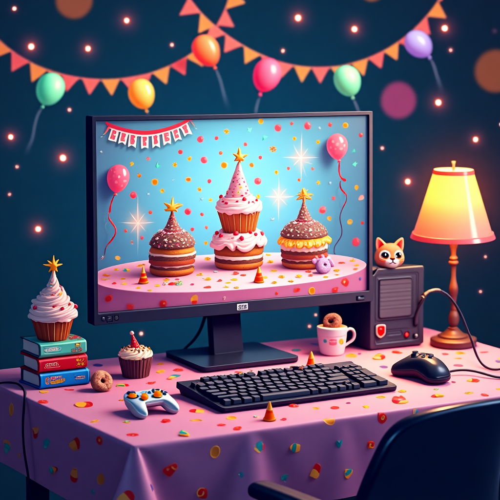 Virtual Party Birthday Cards - Silly Robot Cards