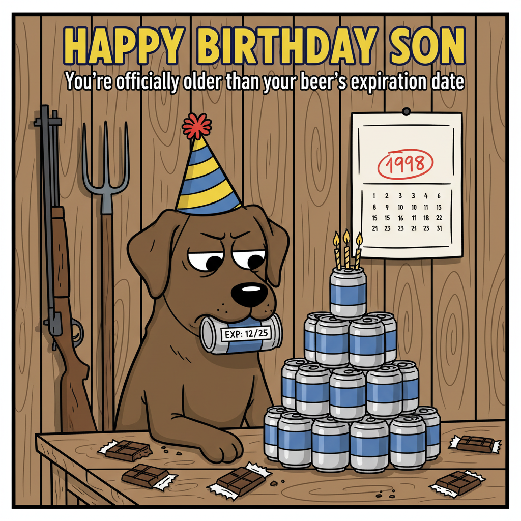 For Sons Birthday Cards - Silly Robot Cards