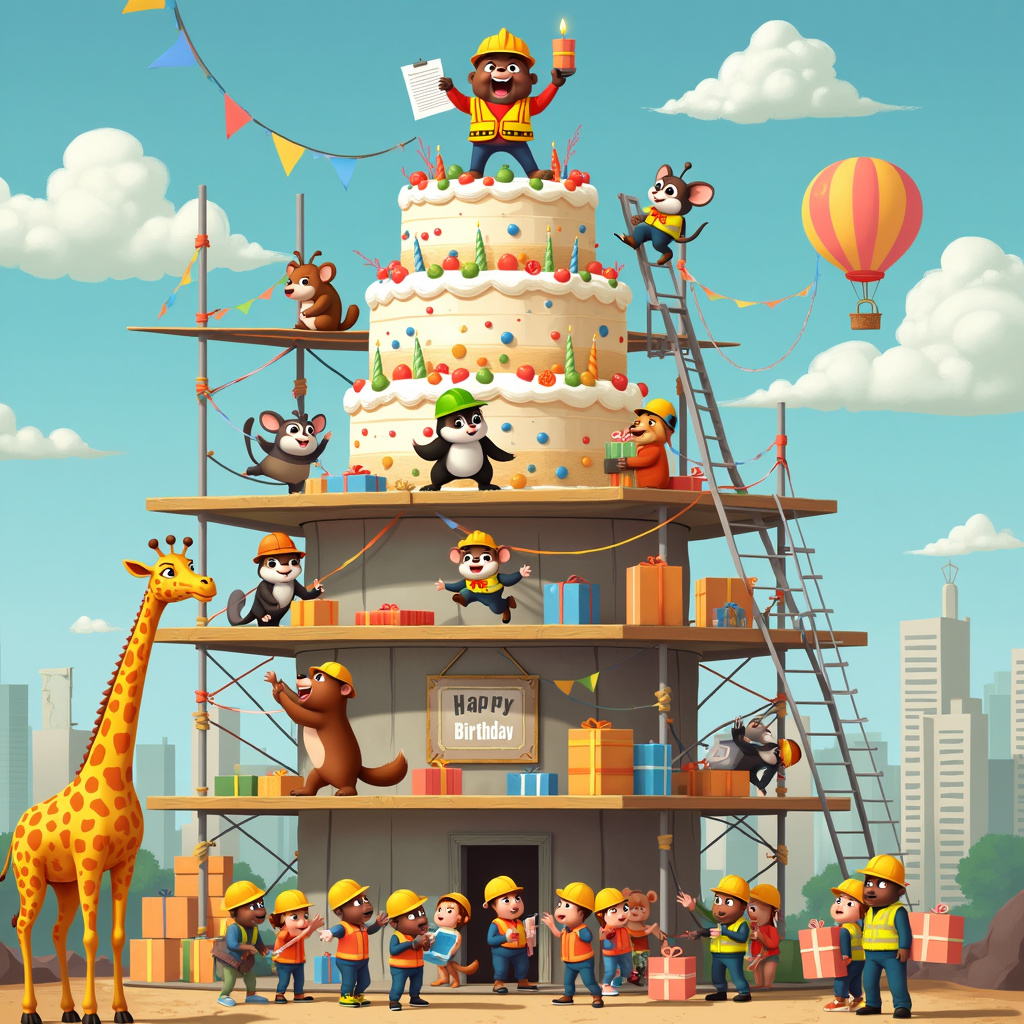 Scaffolding Birthday Cards - Silly Robot Cards