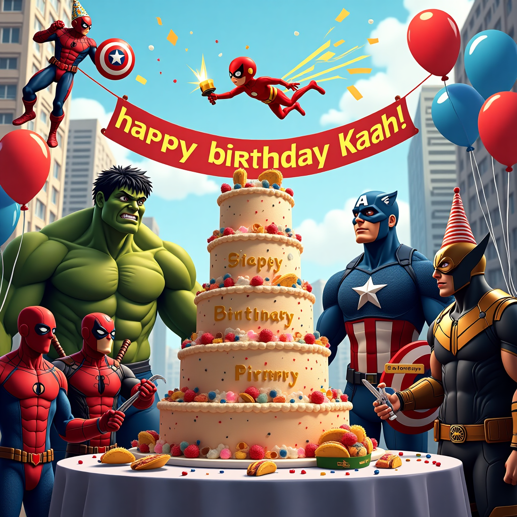2) Birthday AI Generated Card - Iron man, thor, flash, hulk, spiderman ...