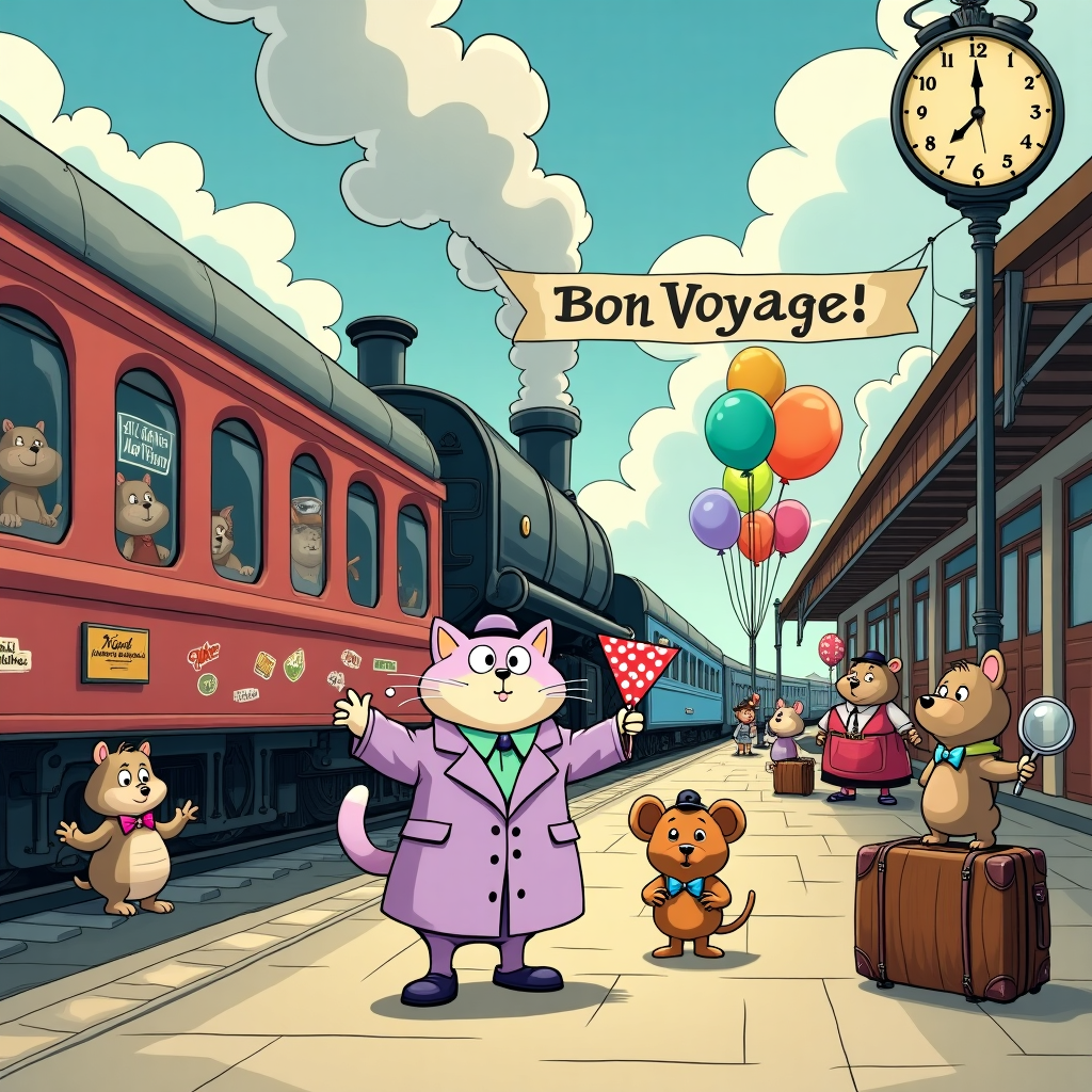 Vintage Style Farewell Cards - Silly Robot Cards