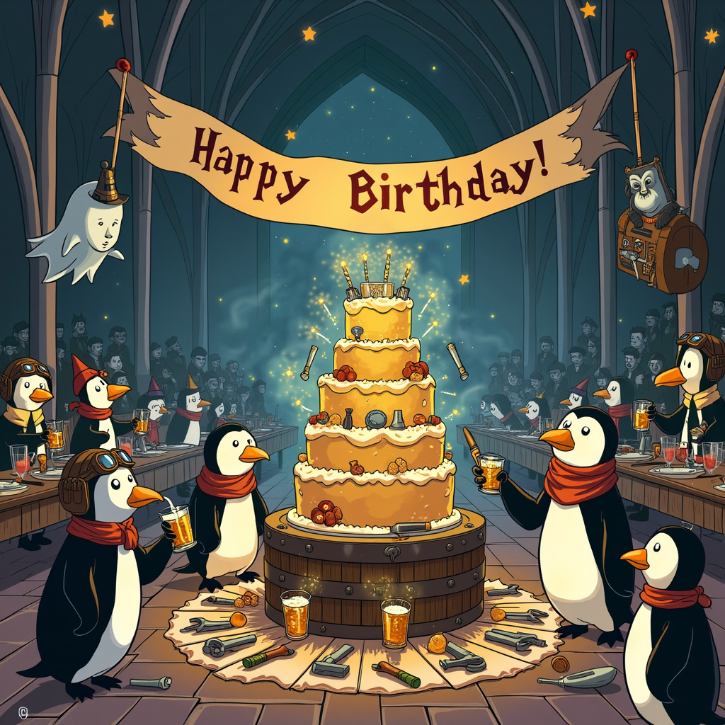1) Birthday AI Generated Card - Harry potter , Penguins, Whiskey, Tools ...