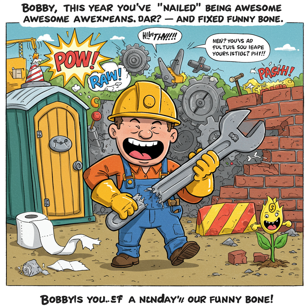 Construction Sites Birthday Cards - Silly Robot Cards