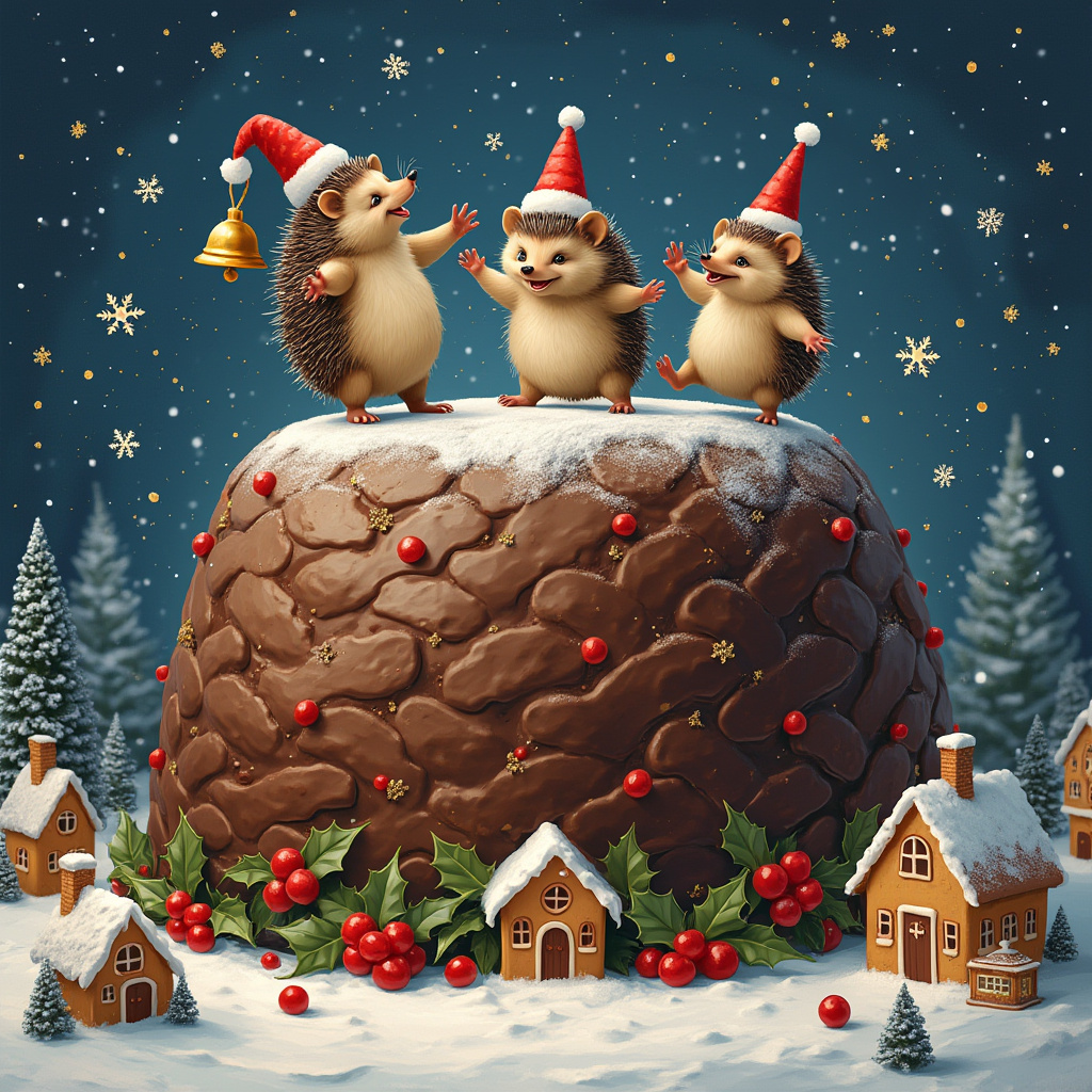 Christmas Pudding Birthday Cards - Silly Robot Cards