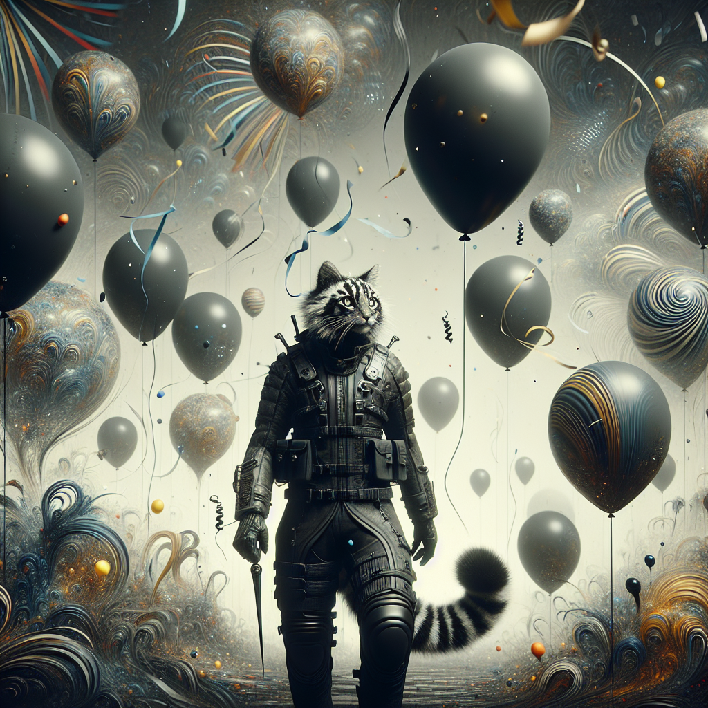 Cat Humanoid Female Birthday Cards - Silly Robot Cards