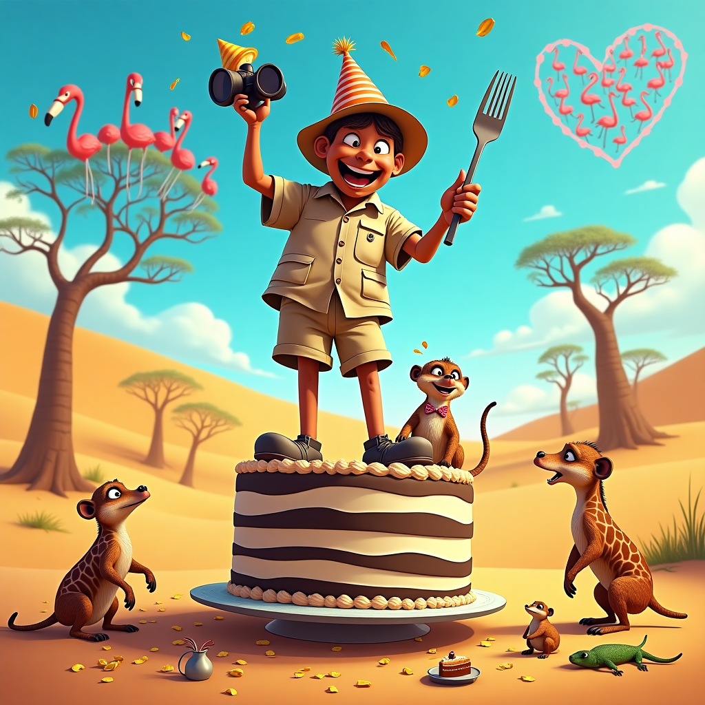 Namibian Landscape Birthday Cards - Silly Robot Cards