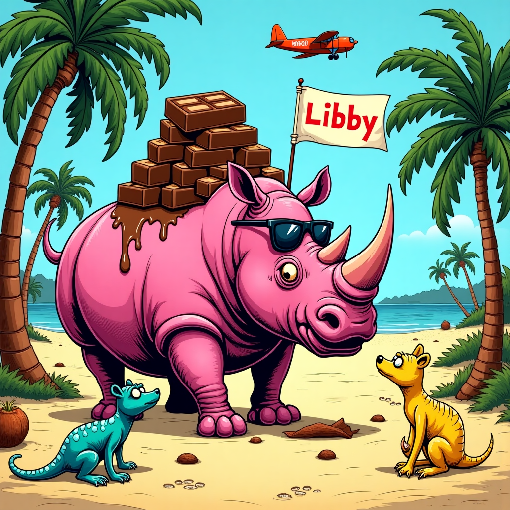 Rhinoceros Birthday Cards - Silly Robot Cards