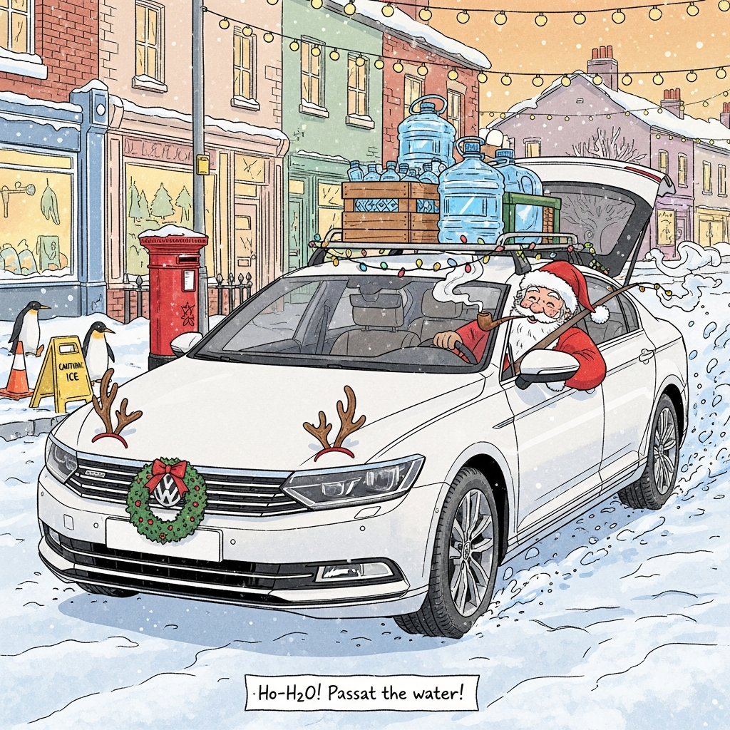 Right hand drive white Volkswagen Passat saloon B8 Christmas Cards ...