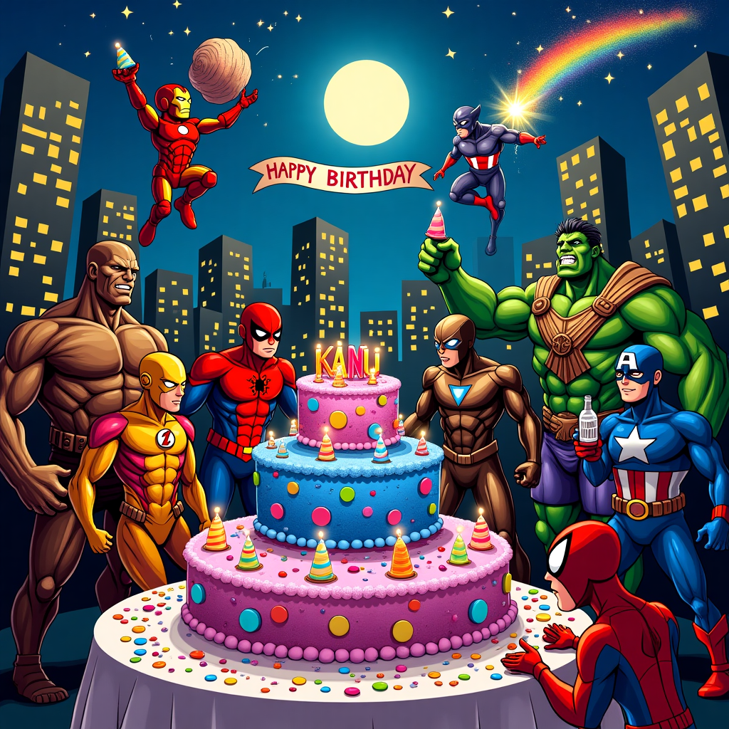 Festive Colorful Decorations Birthday Cards - Silly Robot Cards