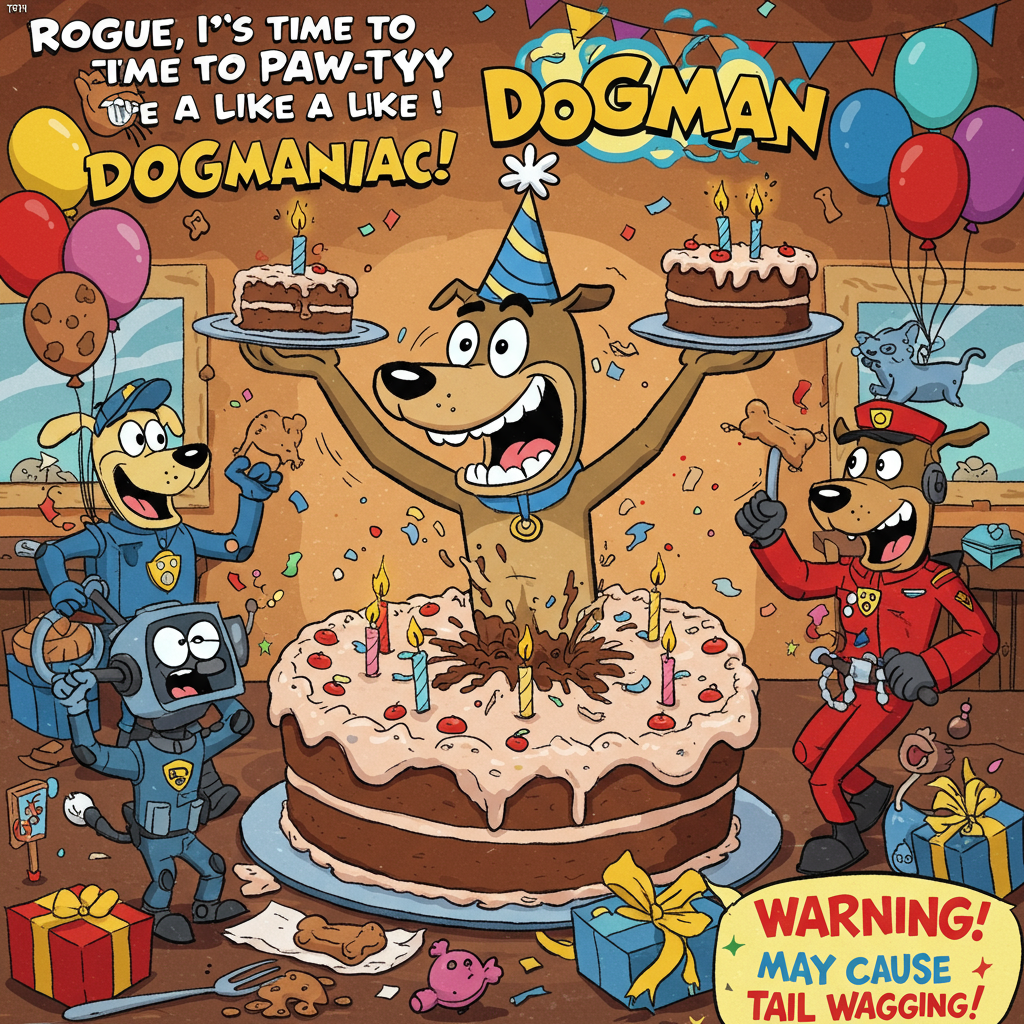 Dogman Birthday Cards - Silly Robot Cards
