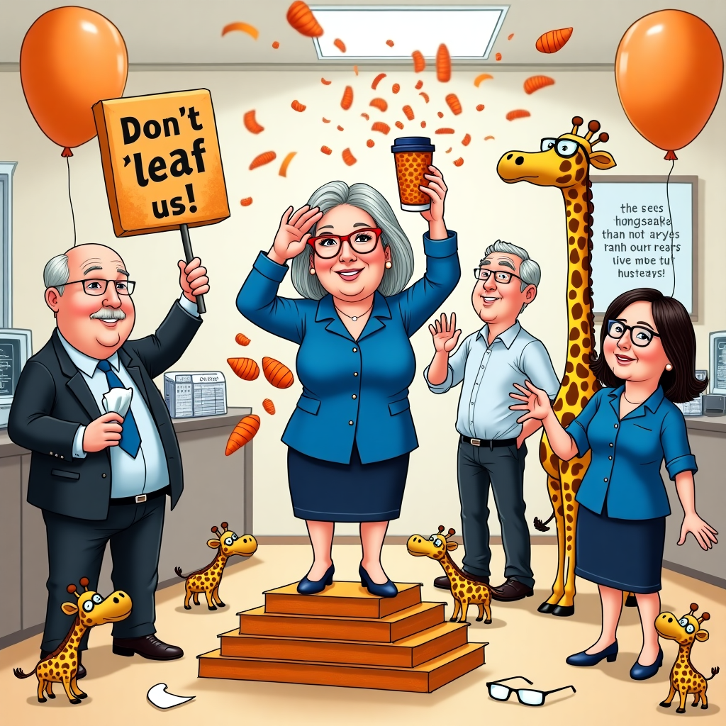 Exaggerated Cartoon Characters Farewell Cards - Silly Robot Cards