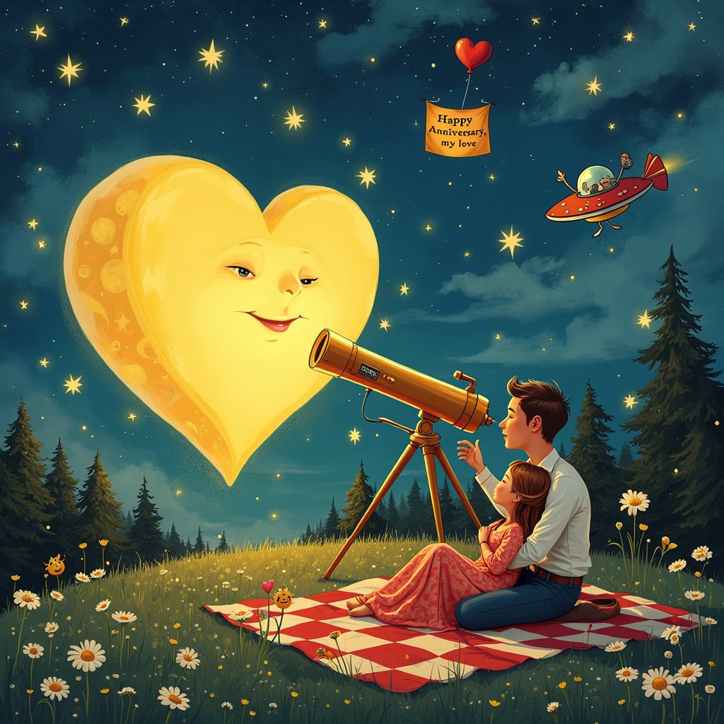 Stars Anniversary Cards - Silly Robot Cards