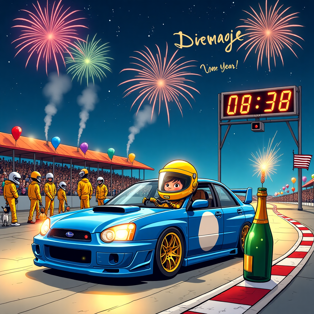 Racing New Year Cards - Silly Robot Cards